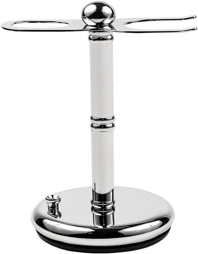 Chrome Straight Razor & Brush Stand | Heavyweight Base